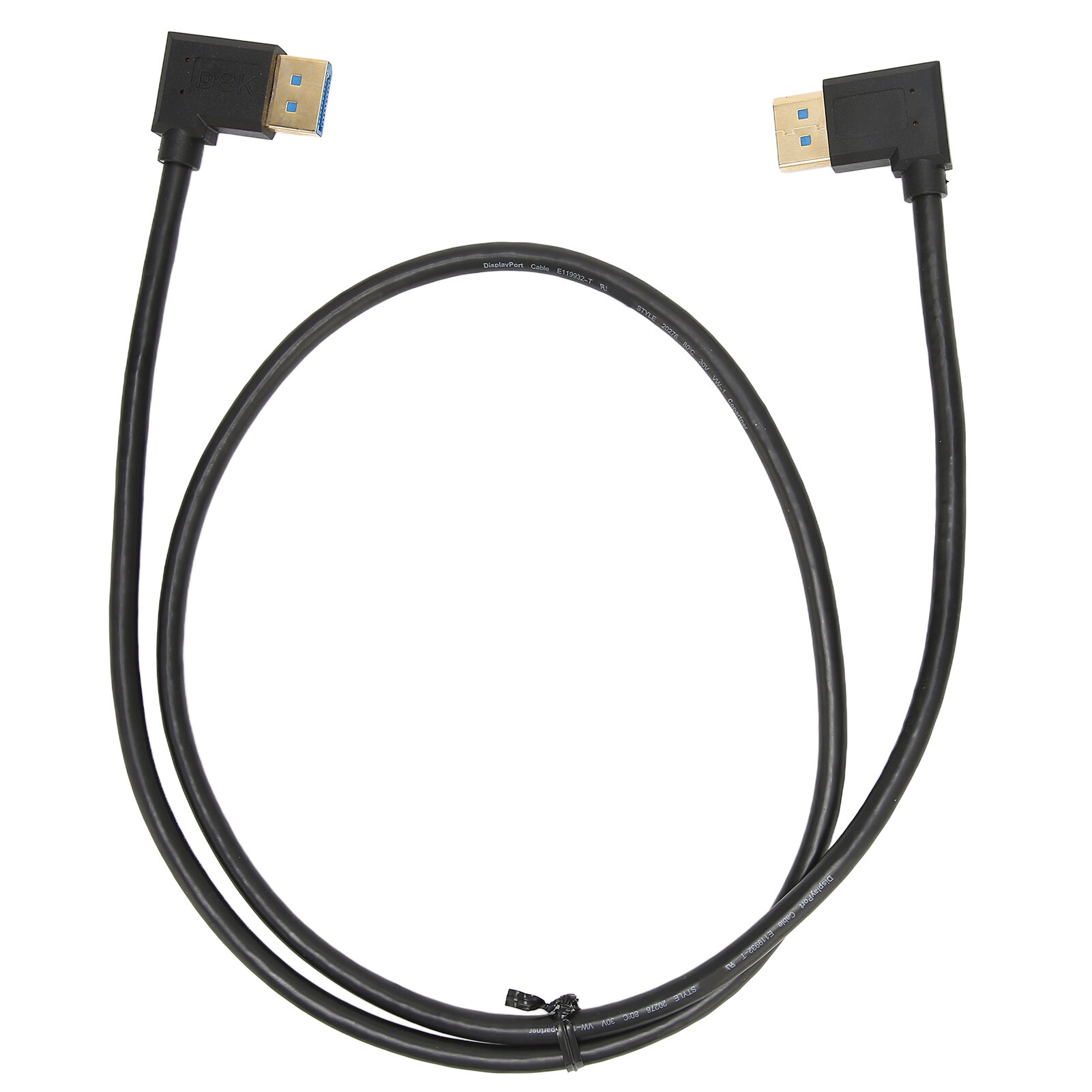 Кабель DisplayPort 1.4, 90° угол, 8K 60Hz, 4K 144Hz, male to male