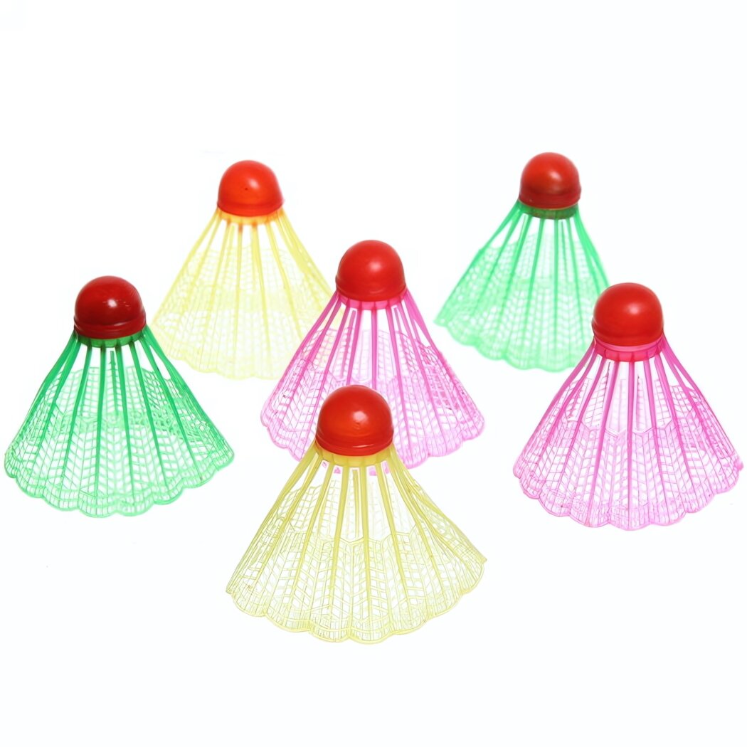 Набор воланов для бадминтона, 6 шт, пластик, разноцветные, для тренировок и игр