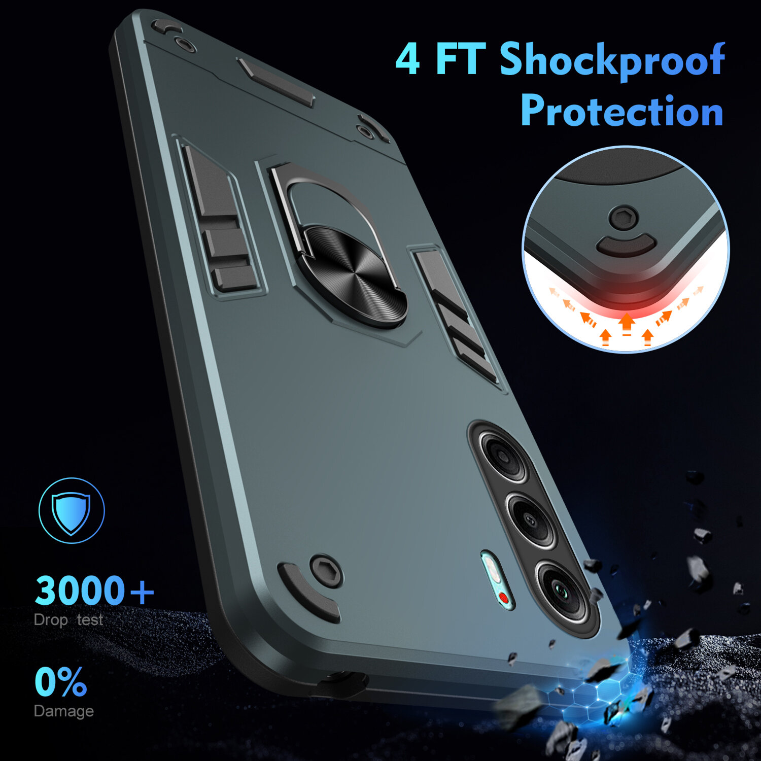 Чехол для Tecno Camon 40 Pro 5G, глянцевая поверхность, пластик, защита камеры, ударопрочный, встроенная подставка, Tecno, Tecno Camon 40 Pro 5G, чехол-кардиомонитор, green