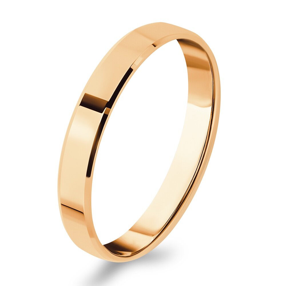 Кольцо обручальное, красное золото, 375 проба