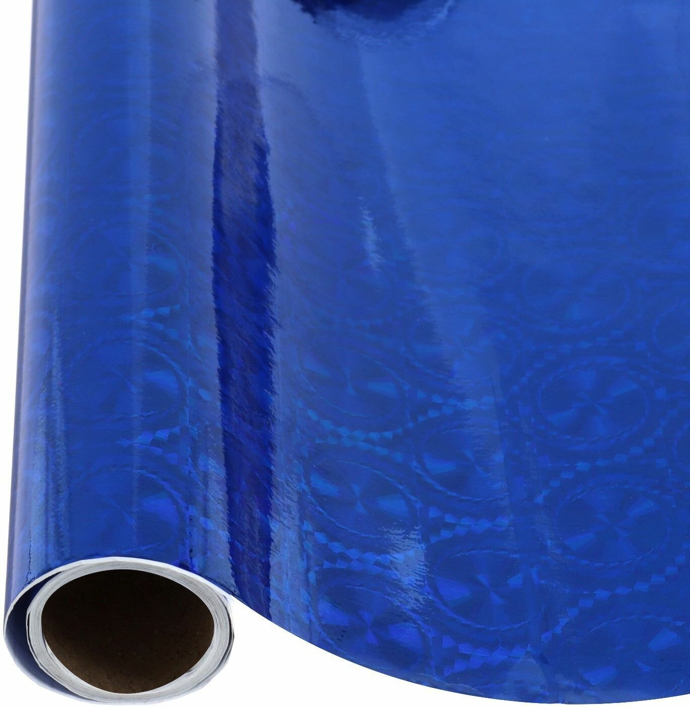 Плёнка самоклеящаяся глянцевая "Голография. Круги" в рулоне, размер 0,45 м х 3 м, 3 мкм, бумага-самоклейка, цвет синий