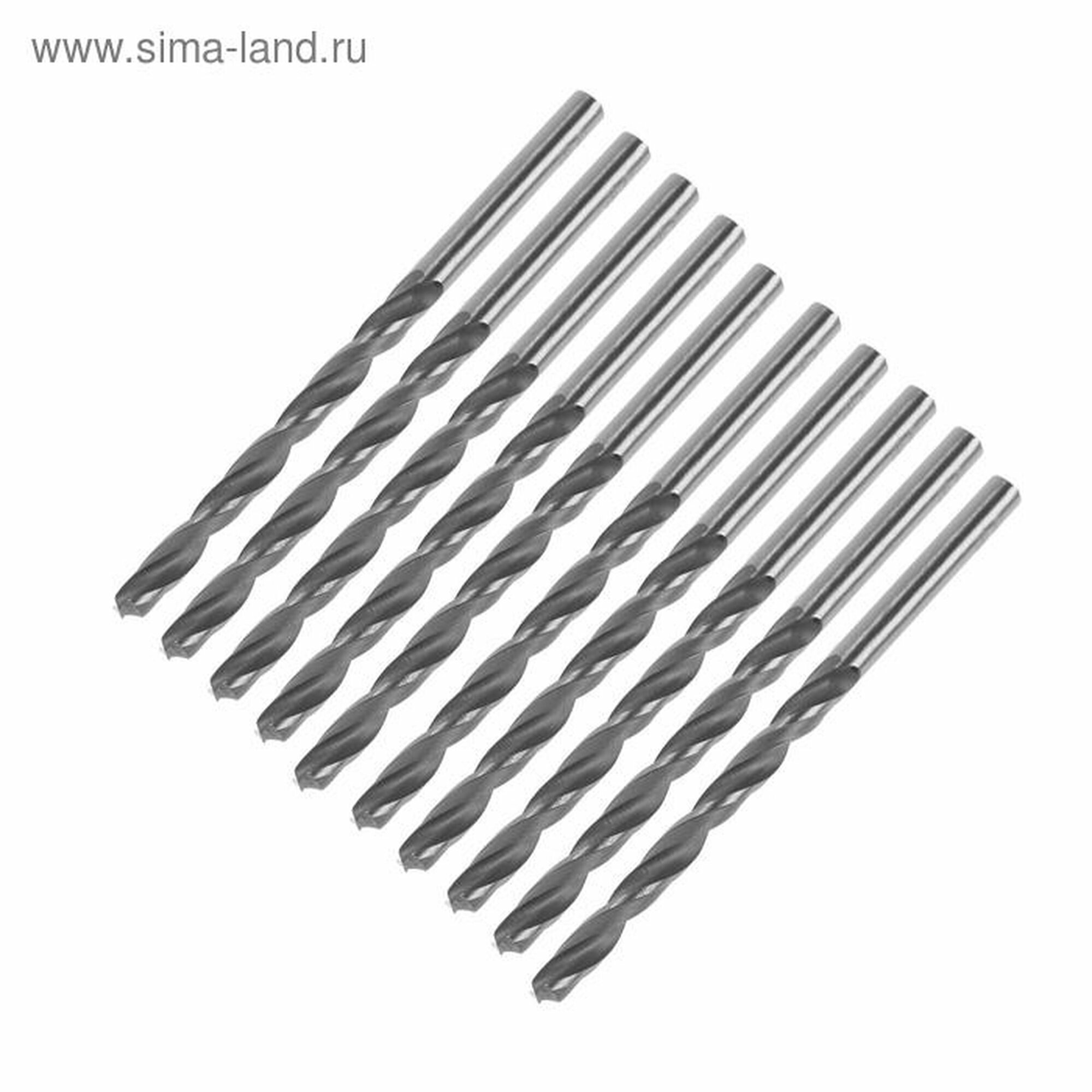 Сверло по металлу тундра, HSS, цилиндрический хвостовик, 4.7 х 80 мм, 10 шт.