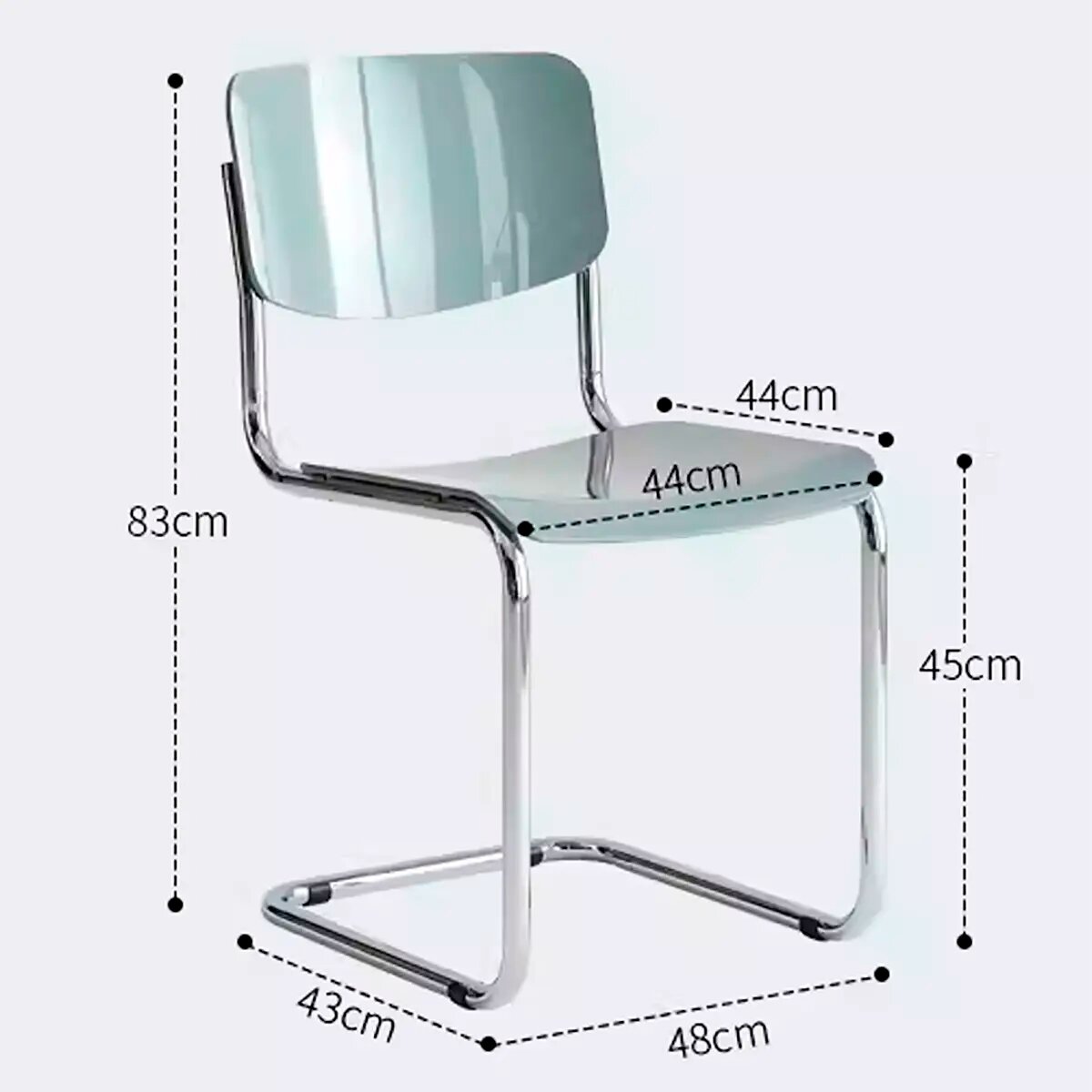 Дизайнерский стул на двух металлических ножках Sylwia пластиковый (серый)