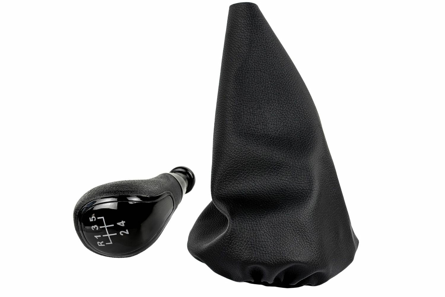 Ручка КПП с черной лаковой вставкой и пыльником для ВАЗ 2108, 2109, 21099