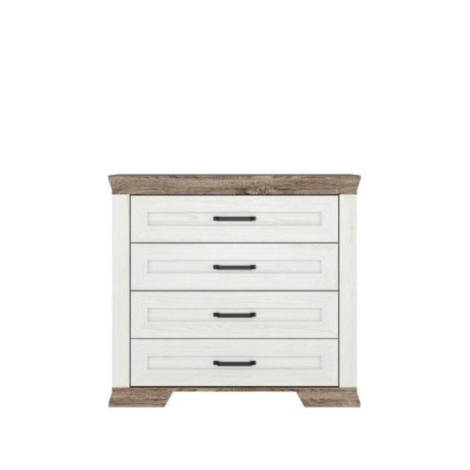 Комод 4 ящика БРВ-Мебель Marselle KOM 4s ясень снежный/дуб сонома темный ш. 98 см, в. 90 см, г. 45,5 см