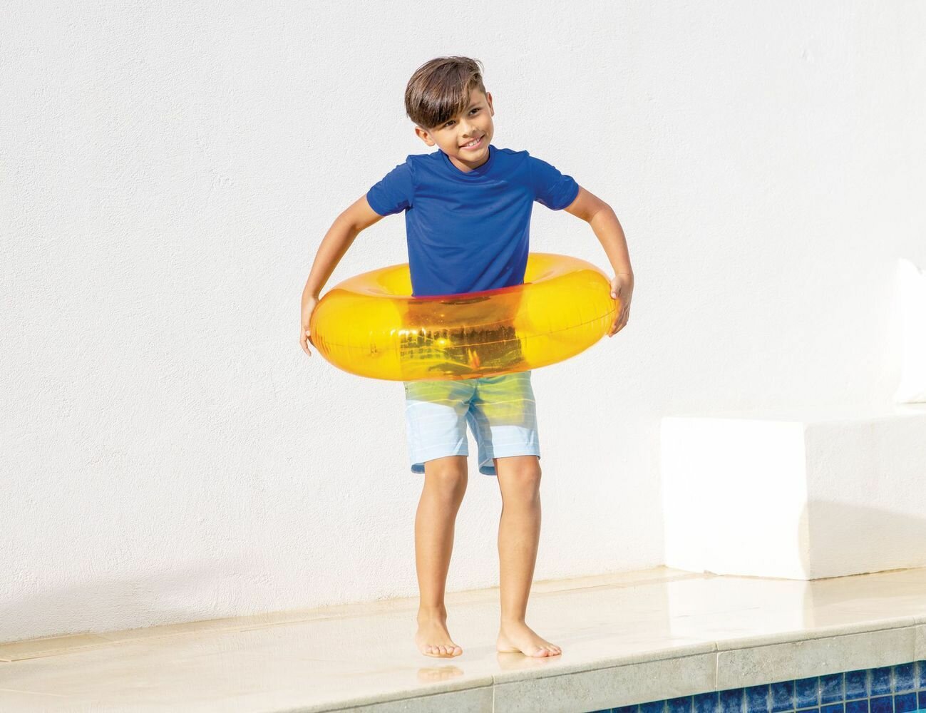 Надувной круг Прозрачный оранжевый, 76 см, от 8 лет