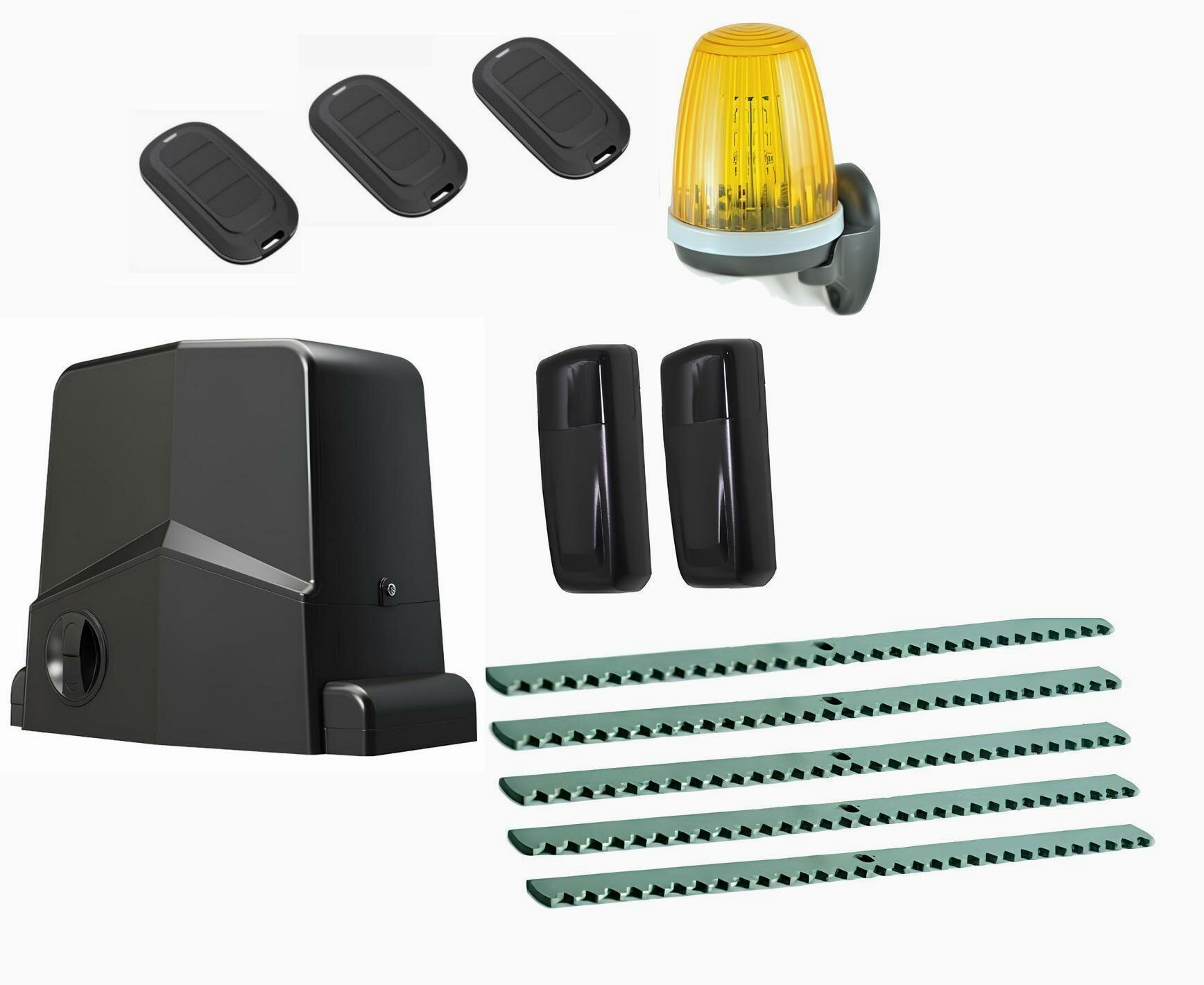 Автоматика для откатных ворот ARW-1000MKIT FULL5-Т3, комплект: привод, 3 пульта, лампа, фотоэлементы, 5 реек