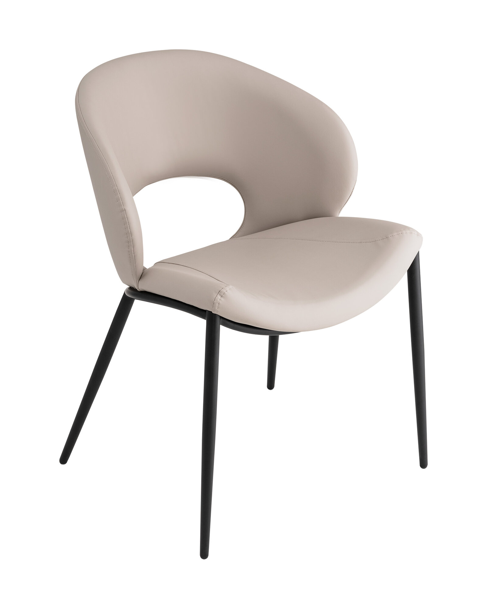 Стул для кухни обеденный Вивьен экокожа светло-бежевый