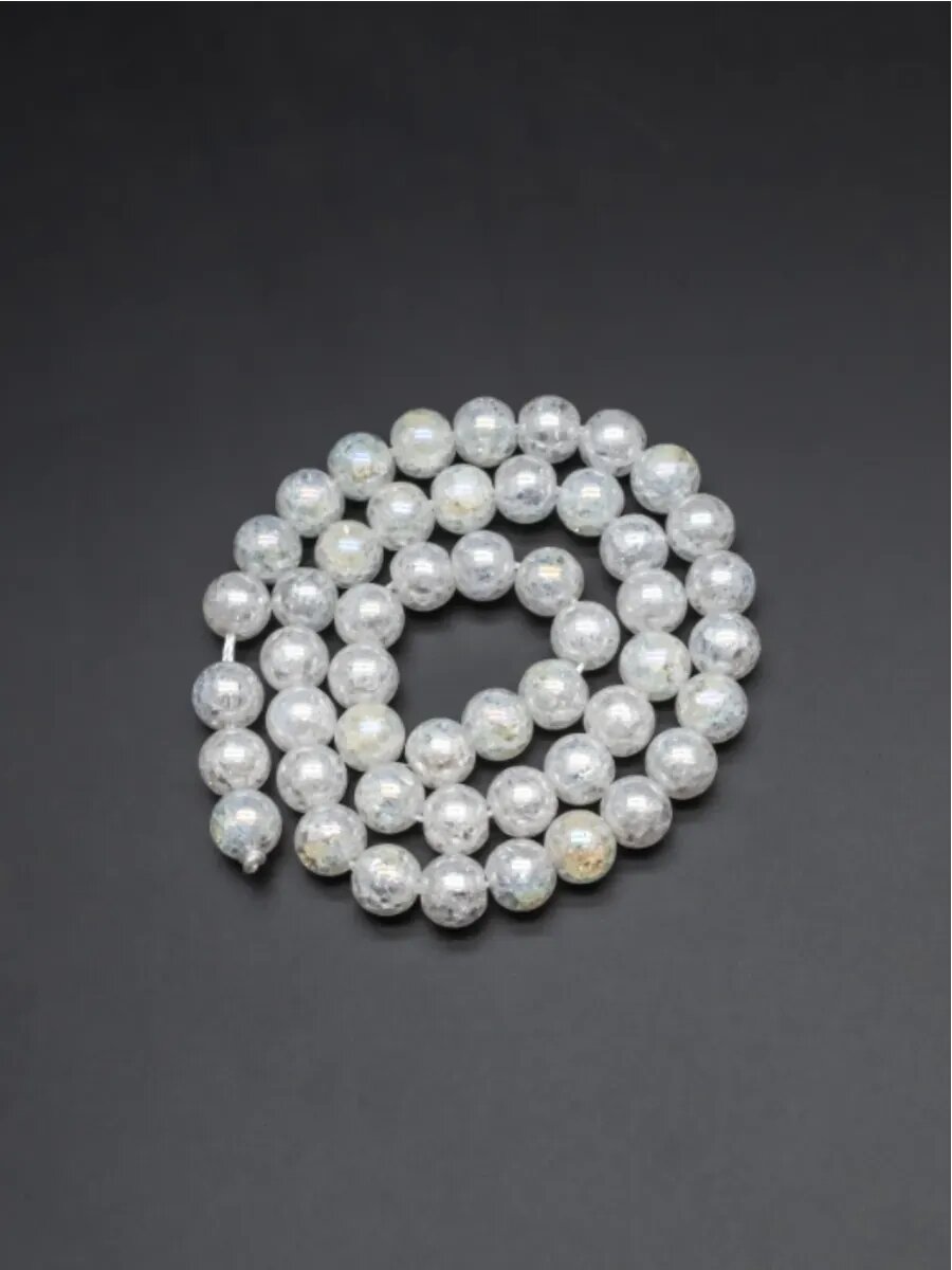 0913 Перламутровый кварц топовые камни для четок 8 мм 1 нить