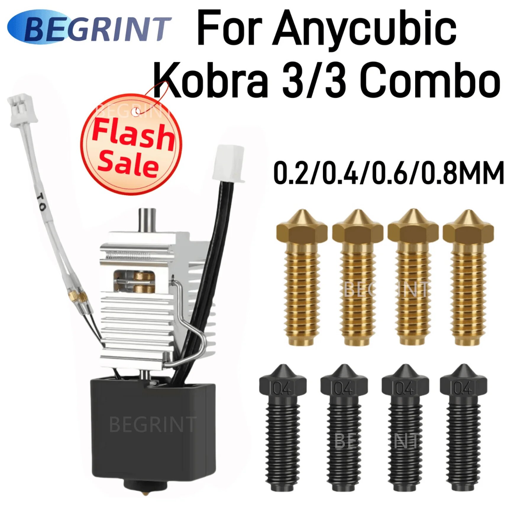 Для Anycubic Kobra 3 Hotend Kobra 3 Combo Hotend сопло термистор нагревательный блок для Anycubic Kobra K3 запасные части аксессуары — фото 1