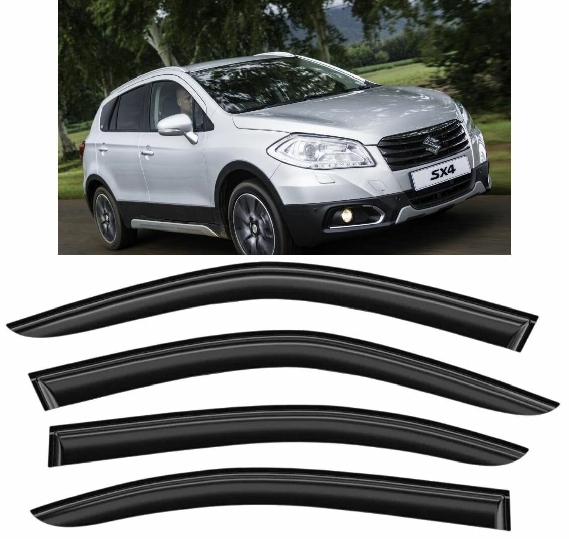 Дефлекторы боковых окон SUZUKI Сузуки SX 4 (2013 -2016) II (S-Cross)