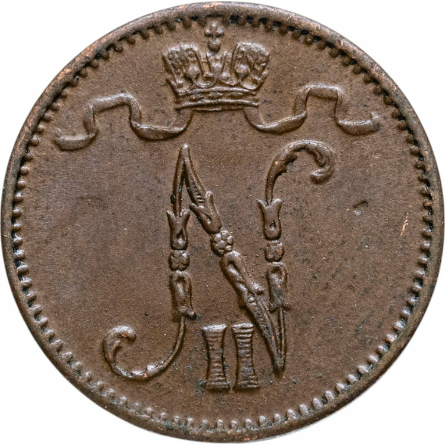 1 пенни penni 1914 Российская Финляндия, Медь, в сохранности UNC