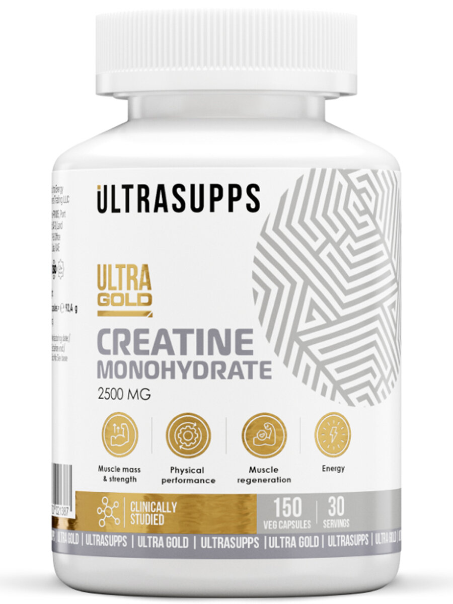 Креатин моногидрат 2500 мг UltraSupps Ultra Gold Creatine Monohydrate - 150 вег. капсул