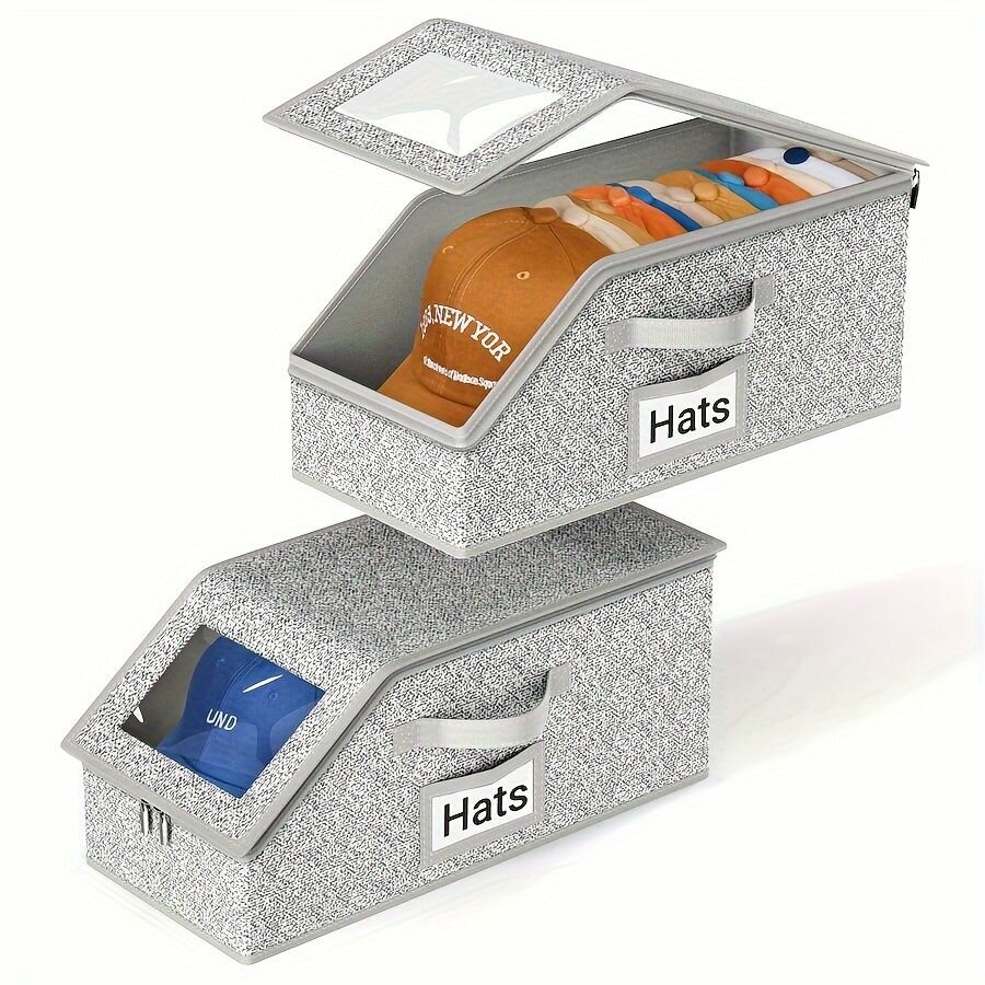 1 Бейсбольная кепка Многофункциональная коробка большой емкости, которая может быть упакована. Подходит для пылезащитных ящиков для шкафа, подходит для хранения шляп, одежды, кукол и т. д.