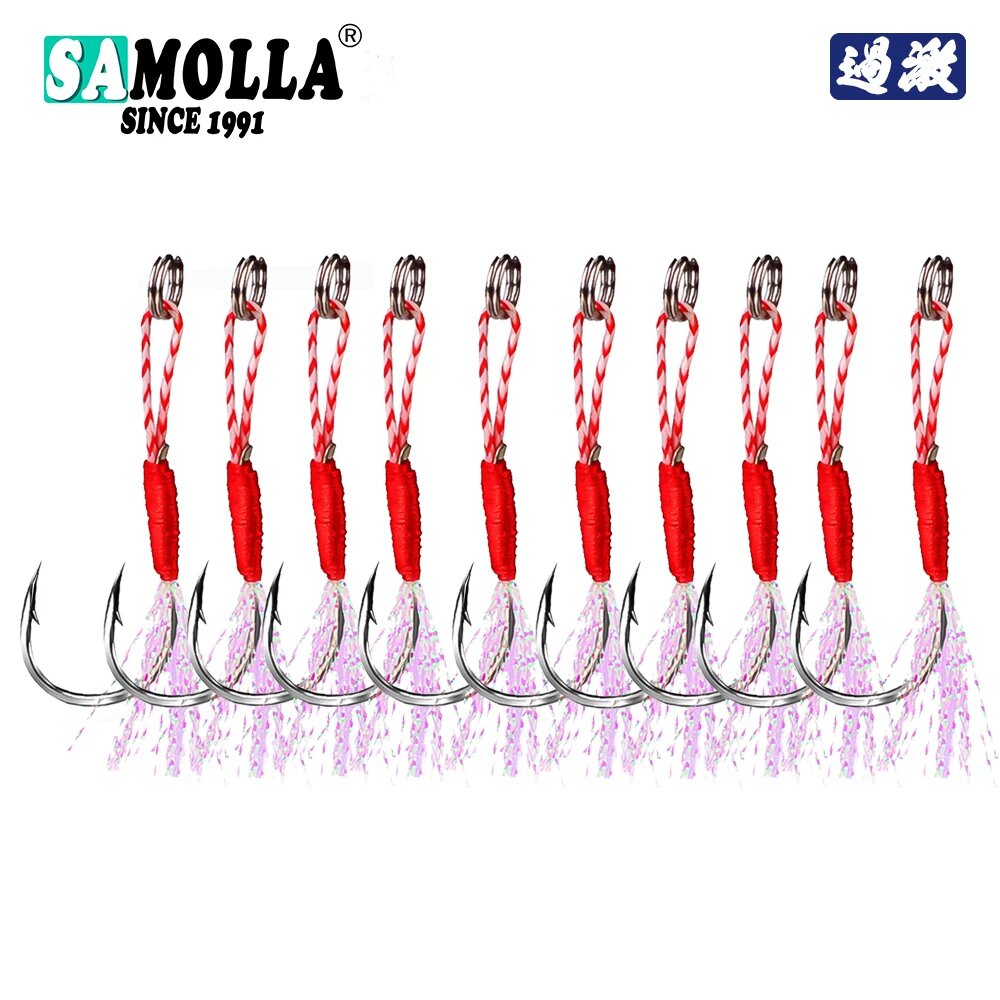 10шт рыболовных крючков SAMOLLA, сталь, белый, Model: 15