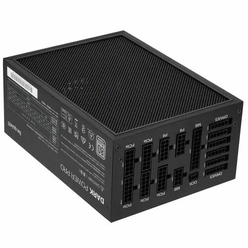 Блок питания be quiet! DARK POWER PRO 12 1200W (BN311) черный - 1200 Вт, 80+ Titanium, ATX 20+4 пин, 4 pin + 4 pin CPU, 16 SATA, 8 x 6+2 pin PCI-E