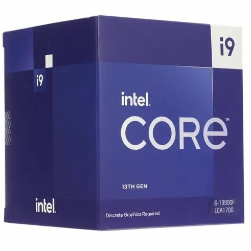 Процессор Intel Core i9-13900F BOX (BX8071513900F) - LGA 1700, 8P x 2 ГГц, 16E x 1.5 ГГц, L2 - 32 МБ, L3 - 36 МБ, 2 штхDDR4, DDR5-5600 МГц, TDP 219 Вт