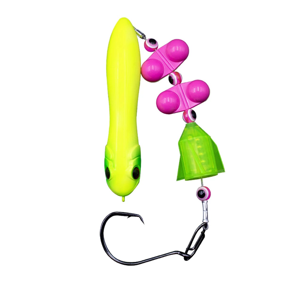 Снасти для ловли сома ZYZHE, 1 шт, с крючками 6/0 # 7/0 # 8/0 # Крючки-кольца с имитацией приманки и звенящей бусиной, идеально подходят для наборов для ловли сома