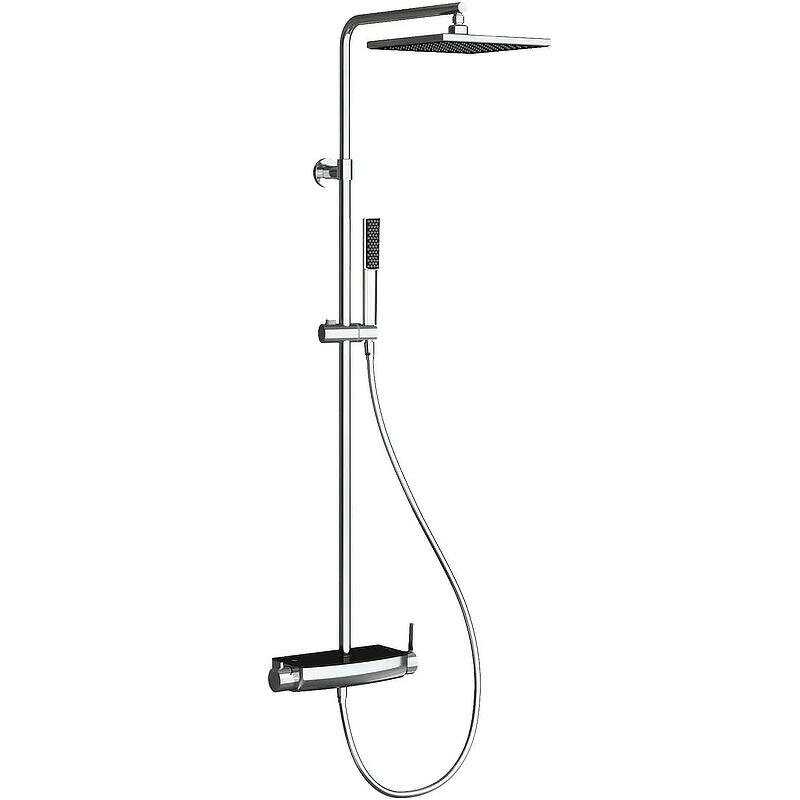 Душевая система Teska Mira DK2923C Хром Черное стекло