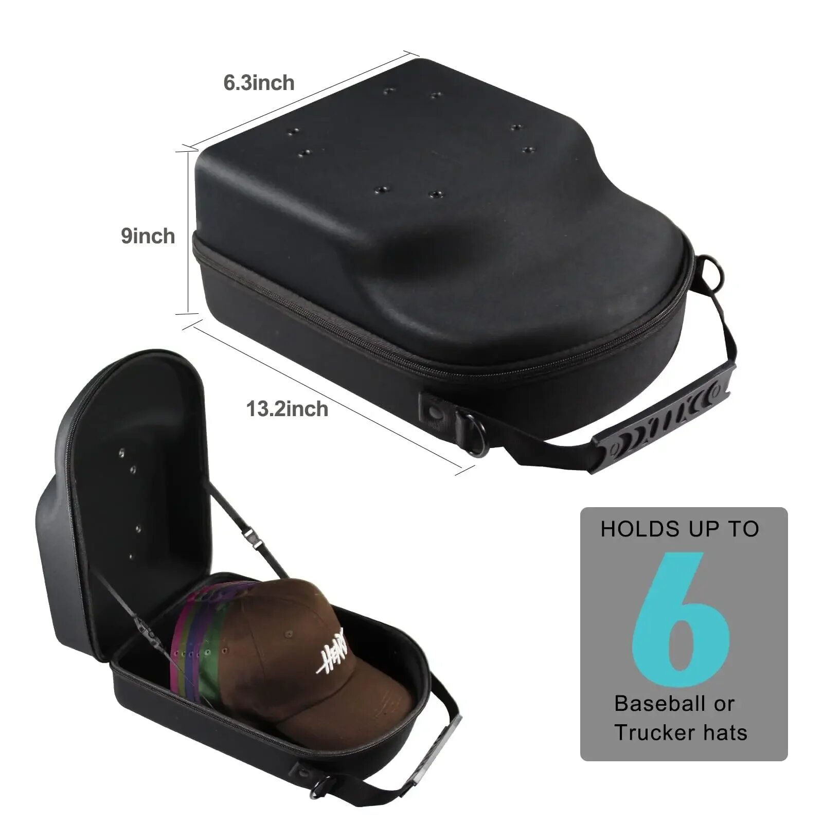 Чехол для шляп на 6 штук, black，Чехол для шляп на 6 штук, black
