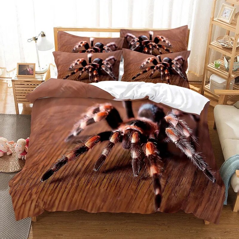 Комплект постельного белья "Big spider 3D" Китайская Традиция, поликоттон，Набор из 3 предметов 200*200cm