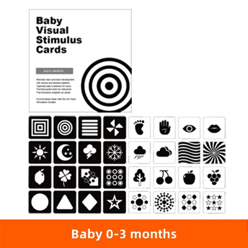 Карточки для развития черно-белые, 0-3 месяца, Black White Card 1
