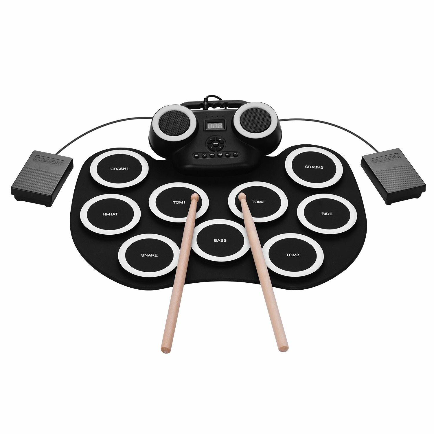 Ammoon Portable Roll-Up Electronic Drum Pad Силиконовый цифровой барабан со