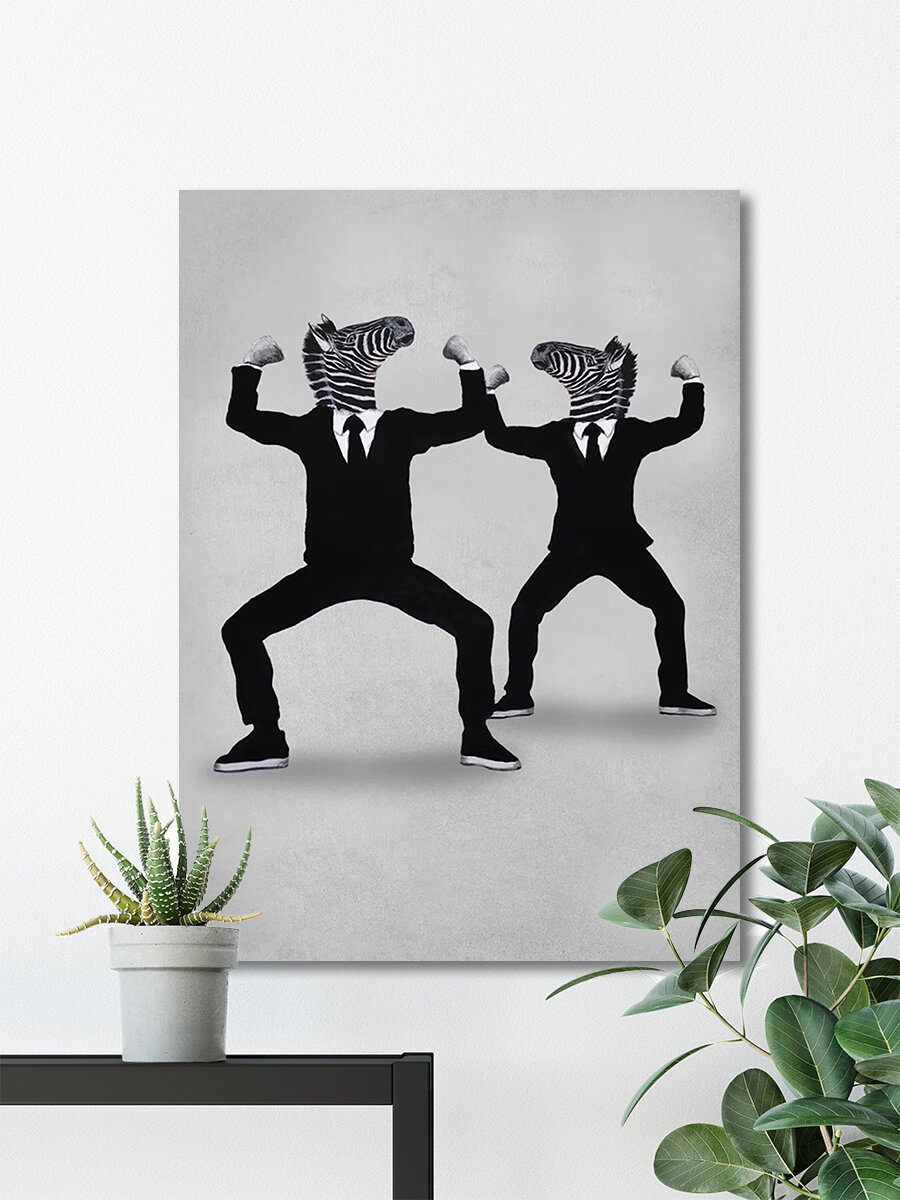 Картина на стену - "Танцующие крокодилы", животные, 30х40 см.