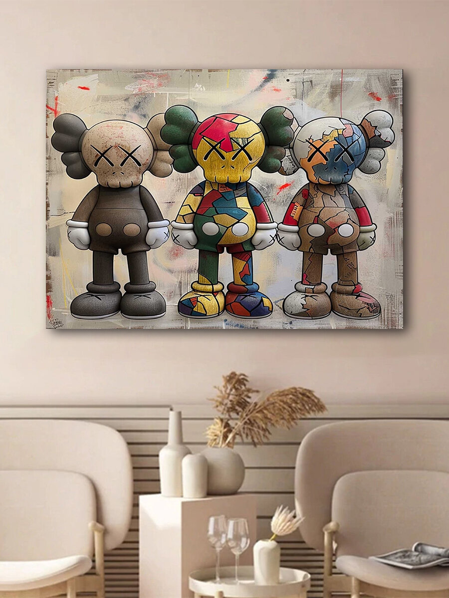 KAWS / POP ART, Картина на холсте / на стену, 20х30 см.