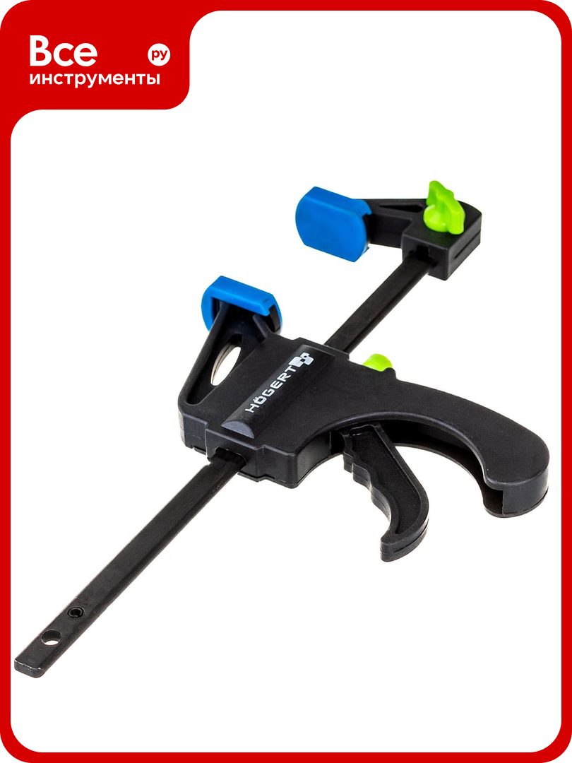 Столярная струбцина HOEGERT TECHNIK быстрозажимная, 100x34 мм HT3B935, стальной, 100×34