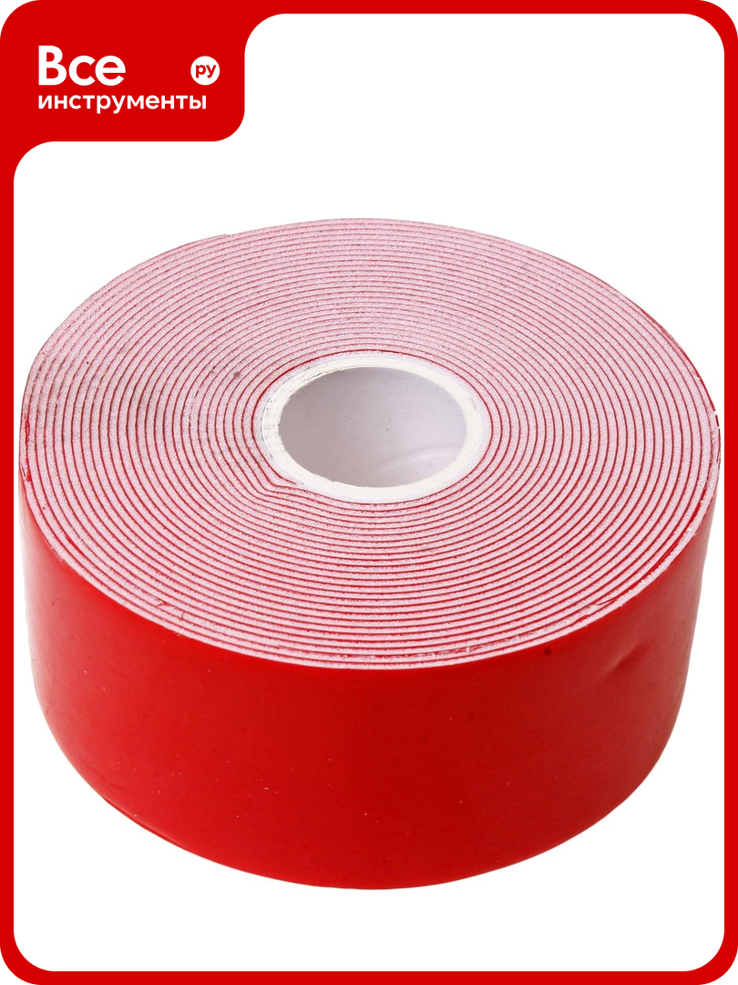 Профессиональная двухсторонняя клейкая лента MEGAPOWER ET-405 40мм х 5м красная ET-405PRO