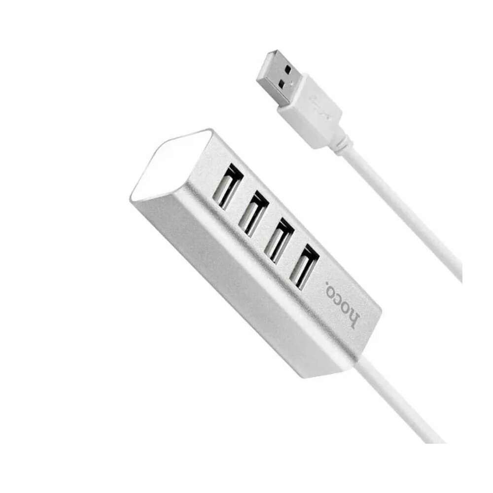 Hoco USB-концентратор, разветвитель HOCO HB1 4USB Line machine silver