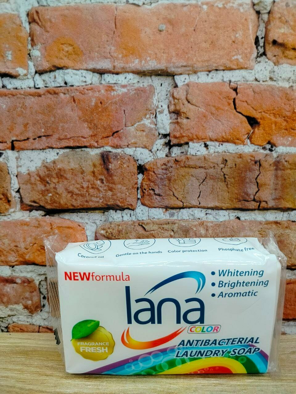 Lana Color Antibacterial Laundry Soap Fresh Хозяйственное мыло антибактериальное для стирки и застирывания Свежесть 255 гр