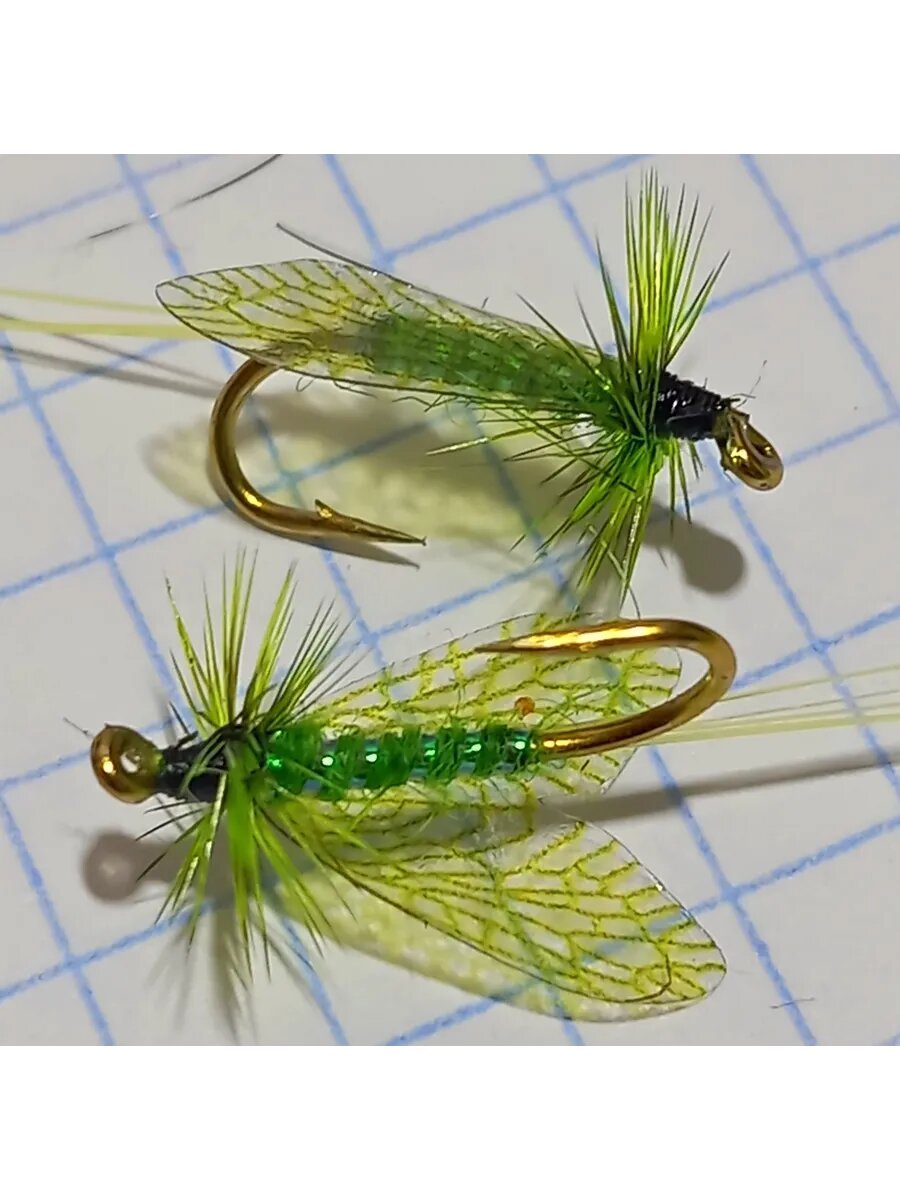 Мушка верховая. Для ловли хариуса и другой рыбы. На одинарном крючке номер 10. 2 штуки