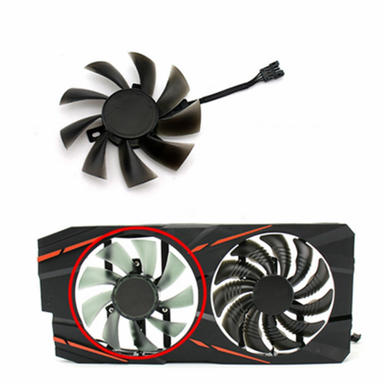 Замена вентилятора охлаждения MyPads для Gigabyte GTX 1060 1070 T129215SU / PLD09210S12HH