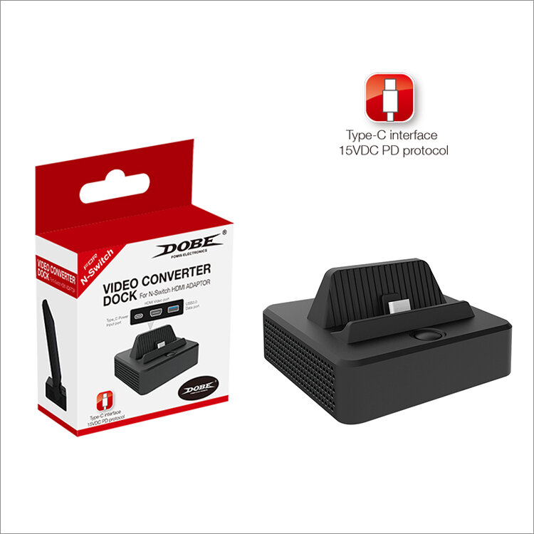 Зарядная док-станция и видео-конвертер HDMI-Type C MyPads для Nintendo Switch (ТВ станция, адаптер HDTV, DOBE TNS-1828)