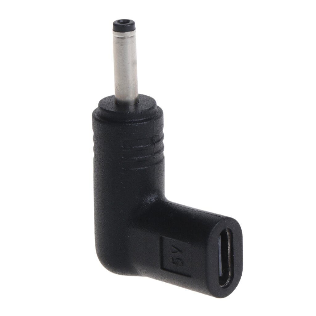 Адаптер питания Type C Female к штекеру 3.5x1.35mm Male, угловой конвертер 90 градусов
