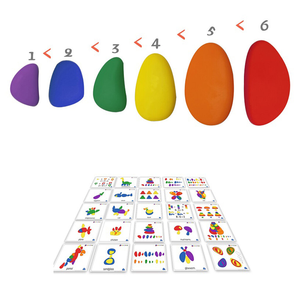 70pcs/set Rainbow Pebbles Early Math Learning Toys Sorting and Stacking Stones Kids Activity Set Sensory Toy