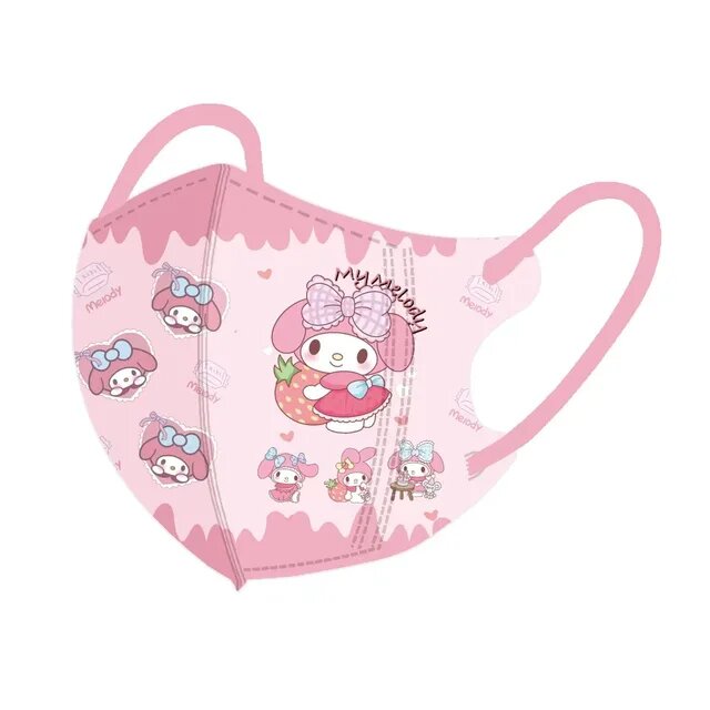 Детские одноразовые маски Sanrio 3D Hello Kitty, Kuromi, Cinnamoroll