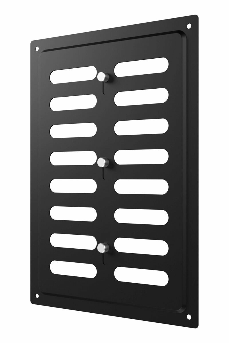 Решетка вентиляционная ERA 1724MER Black, 168x242 мм, оцинкованная сталь, черная