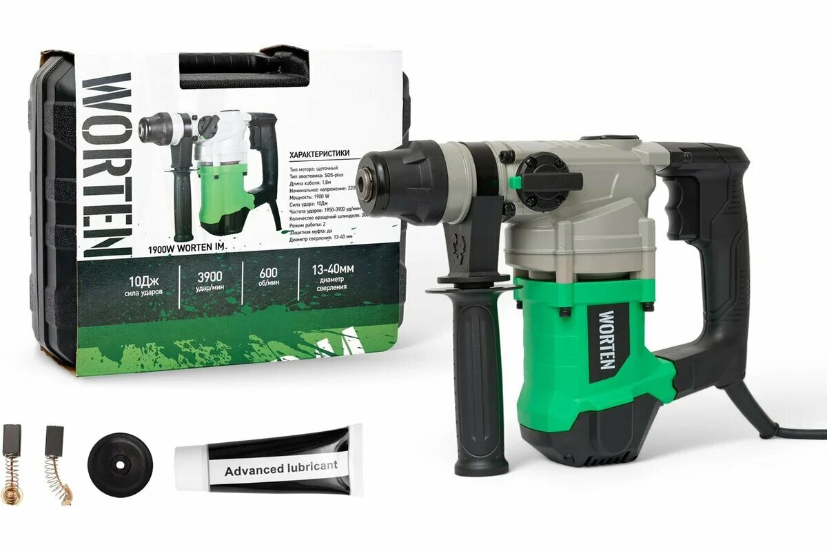 Перфоратор WORTEN КА-90000341, SDS-Plus, с бесщеточным двигателем, 1900Вт