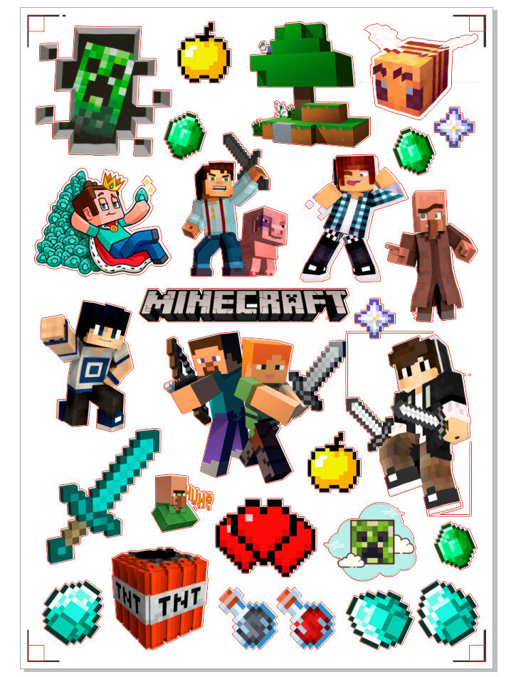 Наклейка интерьерная декоративная "MineCraft", НД220, 30х42 см