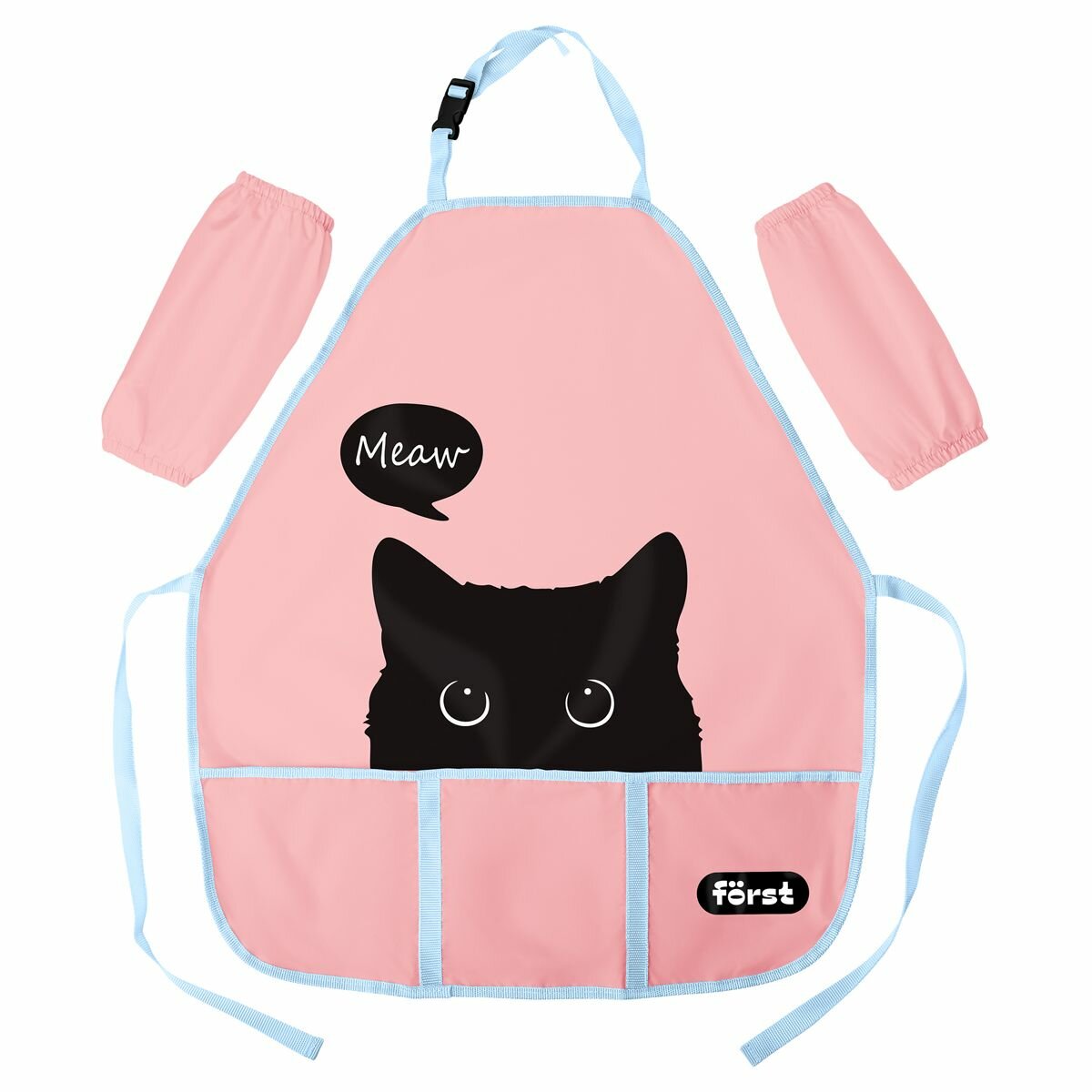 Фартук с нарукавниками F rst "Kitty", 53,5*44,5см, 3 кармана, розовый