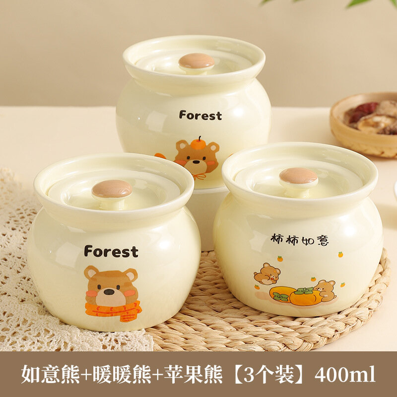 ⭐Оптовая керамическая кастрюля с тонкой ручкой для приготовления яиц на пару, универсальная домашняя кастрюля для птичьих гнезд, пищевая глиняная кастрюля для супа, маленькая кастрюля для тушения, тарелка для тушения⭐