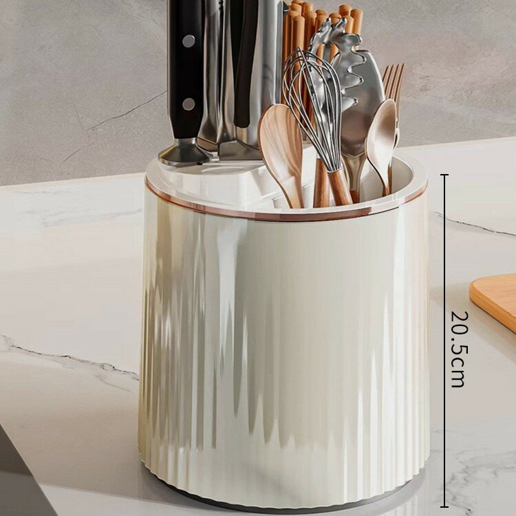 Вращающаяся подставка для ножей, кухонная стойка для хранения, многофункциональный органайзер, держатель для палочек, интегрированная кухонная подставка для ножей и палочек, новая модель 2025 года