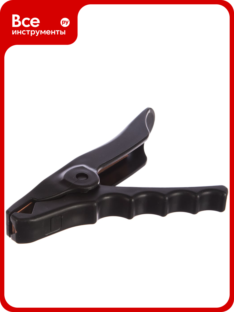 Зажим Крокодил автоэлектрика Т-21 черный, длина 165мм, медная вставка, ток 600А 1шт. 47, 165 мм, из высококачественного