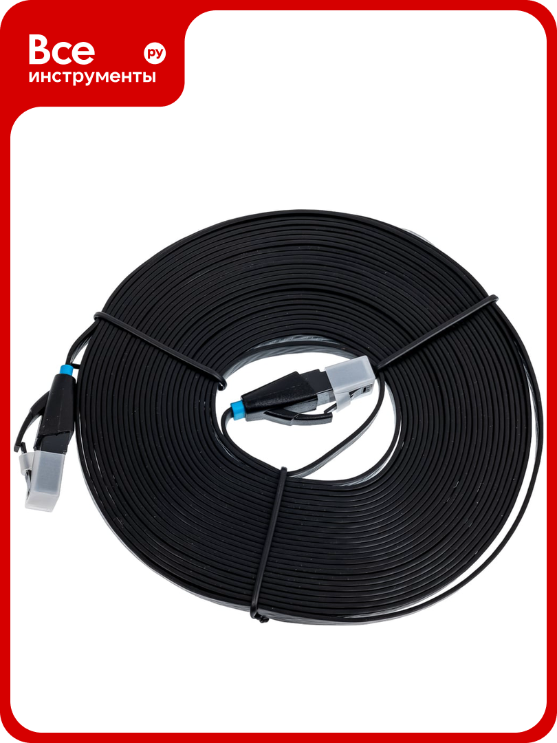 Прямой патч-корд VENTION UTP cat.6, RJ45 - 8м. плоский Черный IBJBK, Rj45 m / rj45 m совместимость