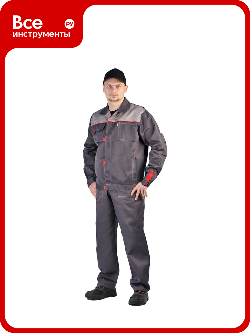 Летний мужской костюм URSUS Фаворит серый/светло-серый КОС105-308; 48-50, 170-176