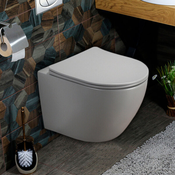 Унитаз Melana подвесной безободковый MLN-310303MG серый