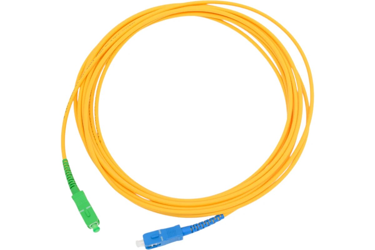 REXANT патч-корд оптический переходной SM 9/125 OS2 SC/APC-SC/UPC Simplex LSZH 5 м 50-2053